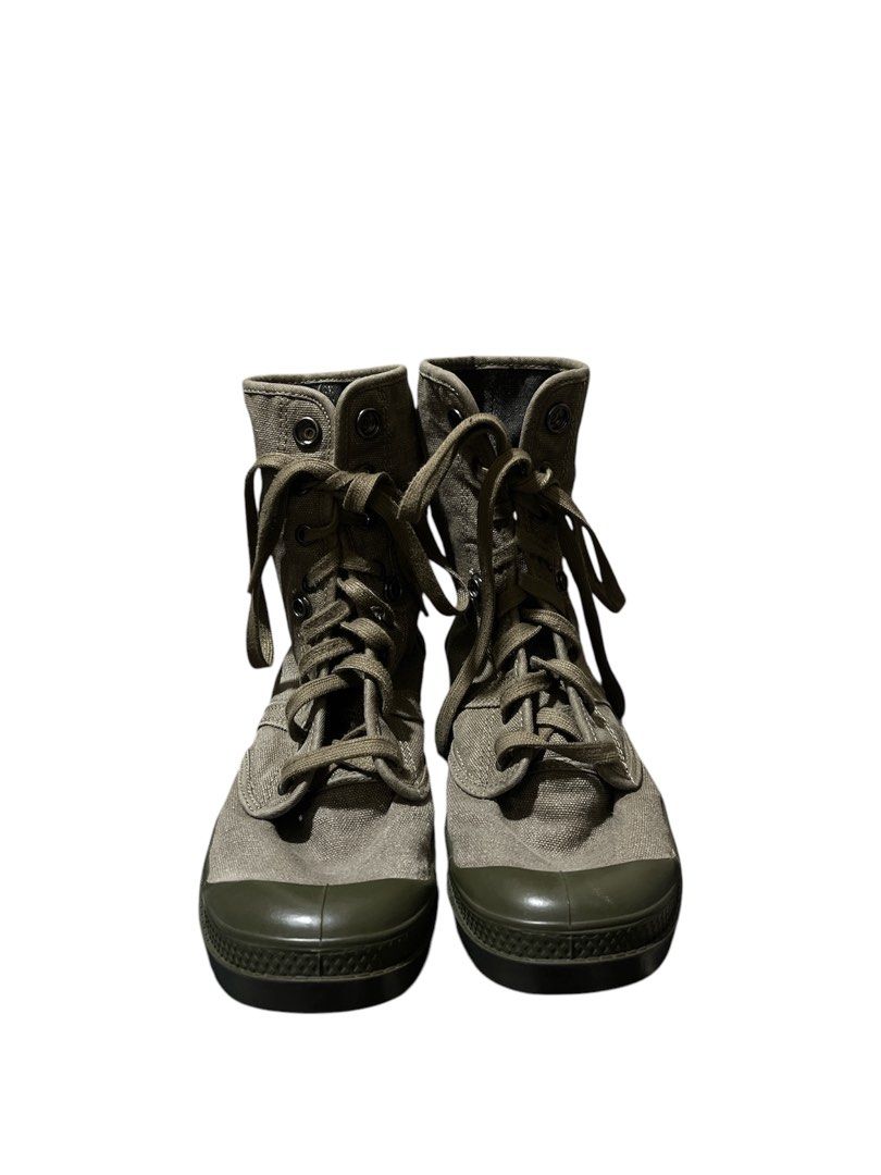 palladium army green boot, Men's Fashion, Footwear, Boots on Carousell