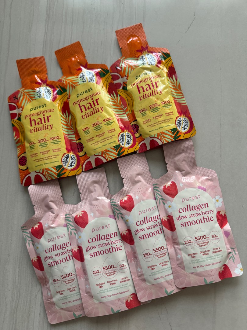 Purest Co Collagen And Hair Vitality Sachets, Food & Drinks, Beverages ...