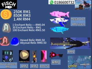 Roblox fisch Items (Coin/Fish/items), Announcements on Carousell