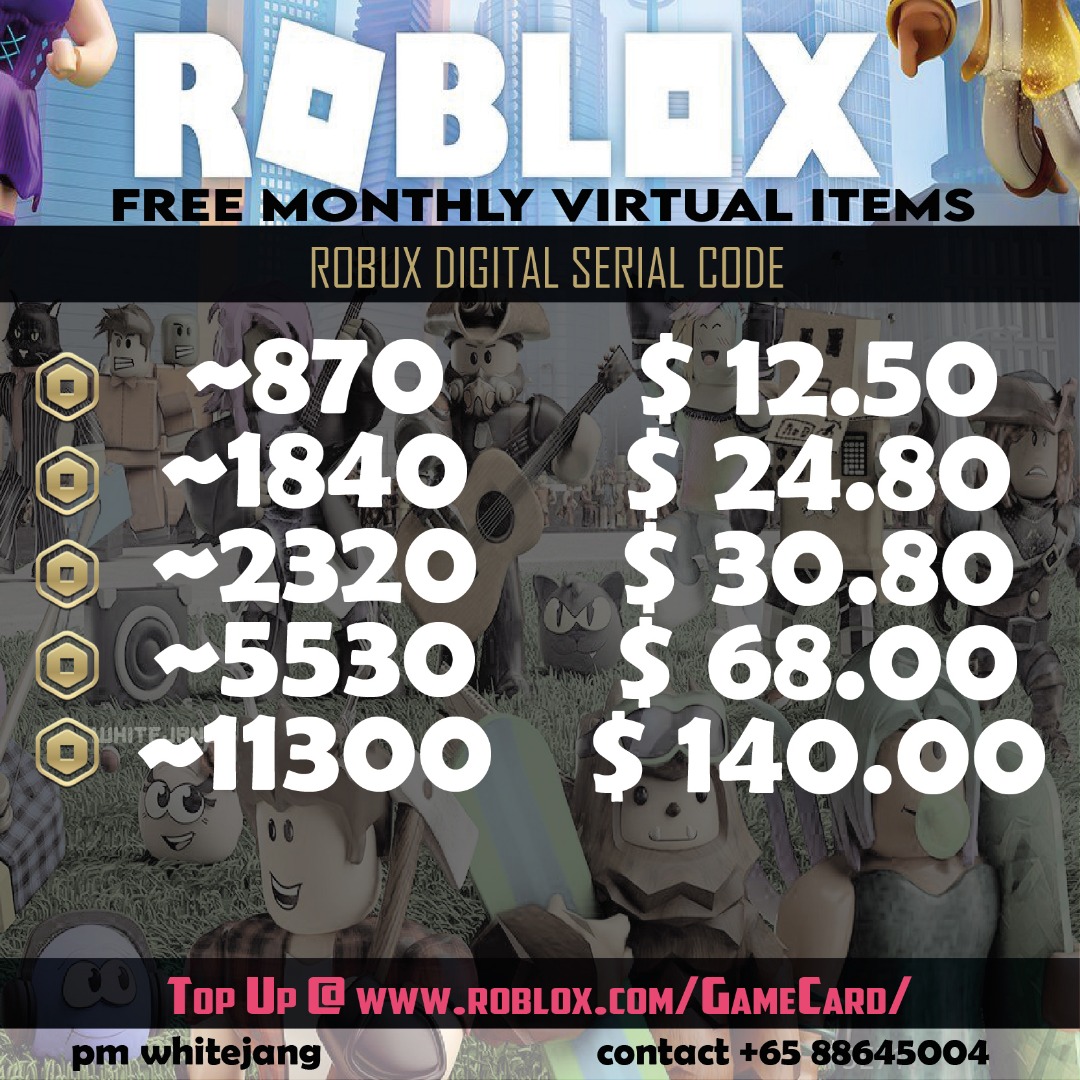 Roblox Gift Card Code Top Up [Robux], Video Gaming, Video Games, Others ...