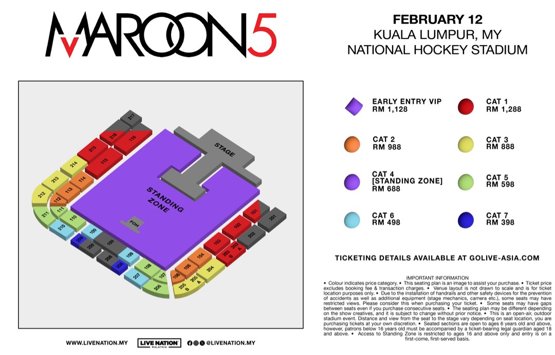 [SELLING CHEAP] Maroon 5 live in KL, Tickets & Vouchers, Event Tickets on Carousell