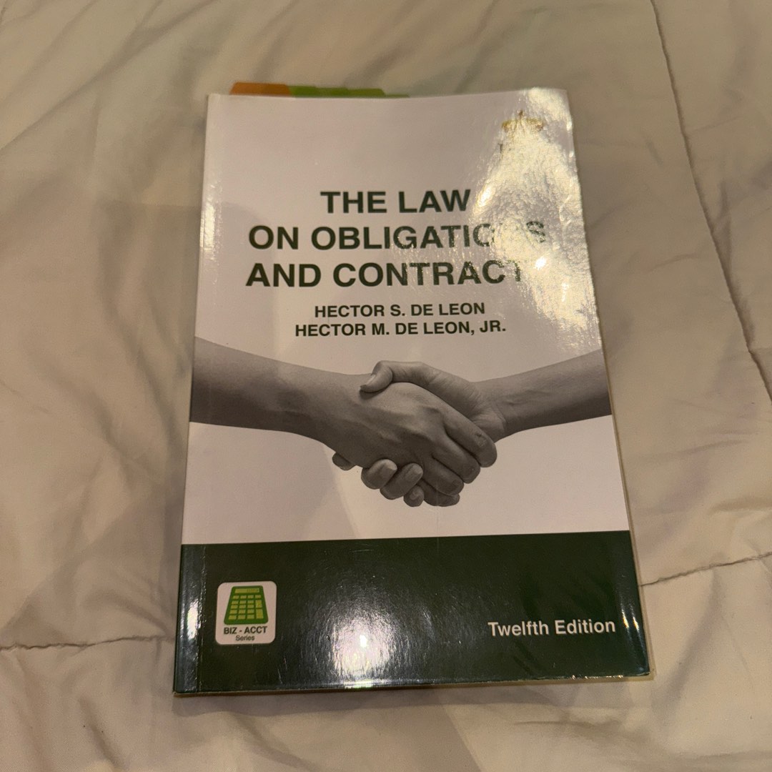 The Law on Obligations and Contracts 12th Edition By Hector De Leon ...