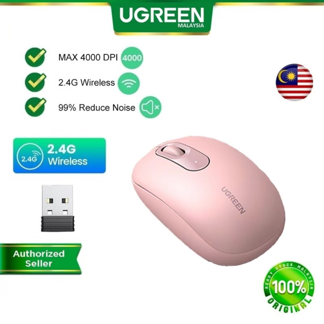 UGREEN Pink Mouse, Computers & Tech, Parts & Accessories, Mouse ...