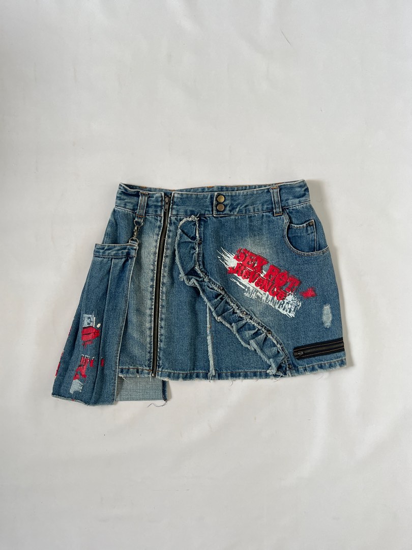 Vintage s** pot revenge japan gothic denim skirt S29-30 H18 L15, Women ...