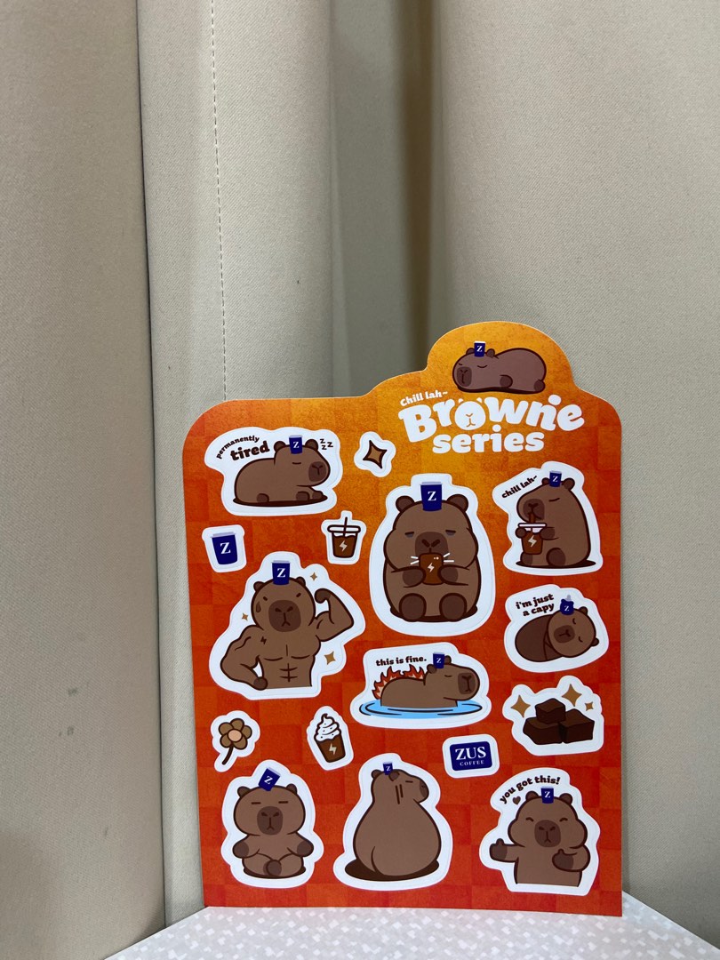 ZUS Coffee Chill-Lah Brownie Series Sticker, Hobbies & Toys ...