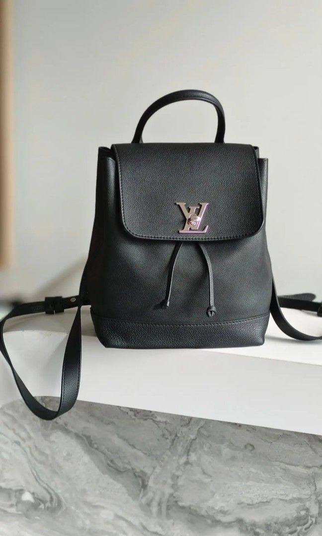Authentic Lockme Black Leather Backpack Receipt 2020, Luxury, Bags ...