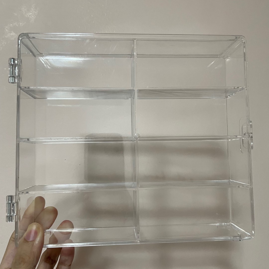 Clear Acrylic Plastic Grid Compartment Storage Collectibles Display ...