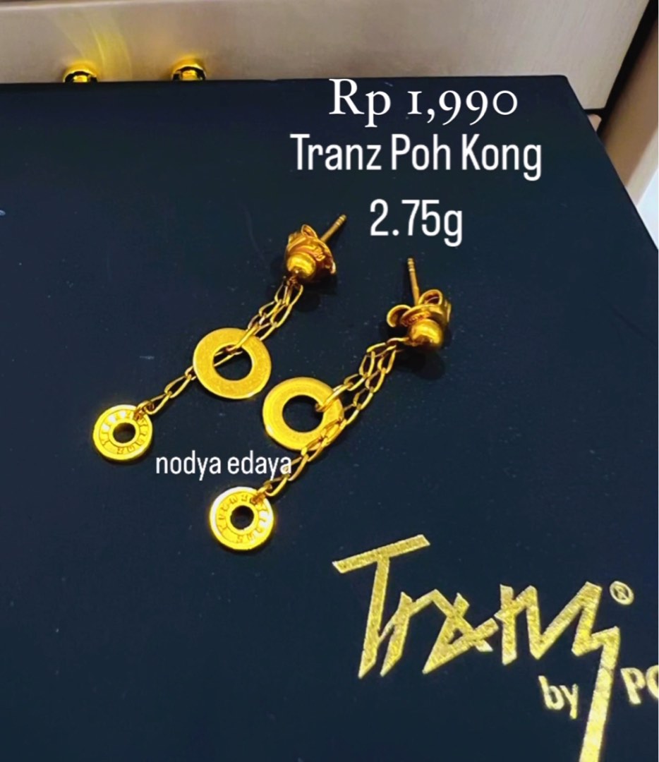 Emas916 Tranz poh kong subang, Women's Fashion, Jewelry & Organisers, Earrings on Carousell
