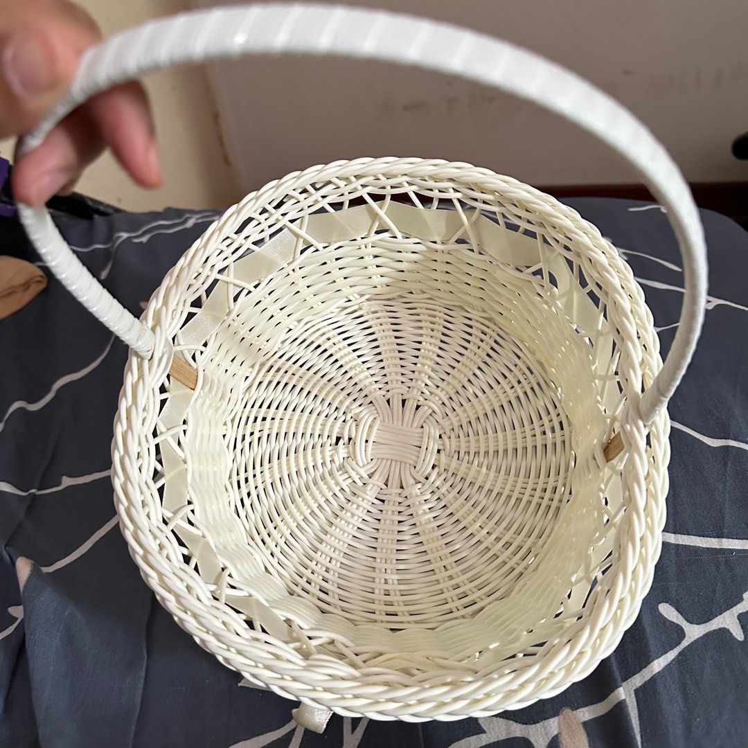 Flower Rattan Bamboo Oval Wicker Woven Weaving Gift Basket Bakul ...