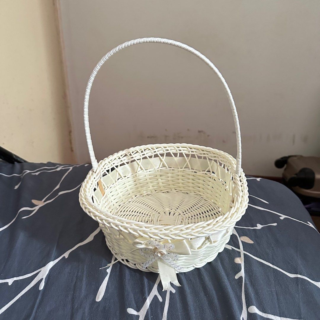 Flower Rattan Bamboo Oval Wicker Woven Weaving Gift Basket Bakul ...