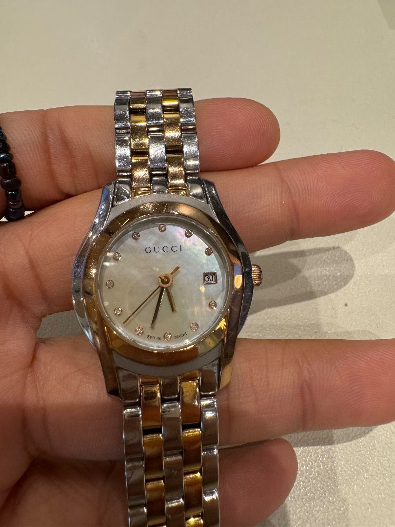 Gucci G-Timeless Women's Diamond Watch YA126513 - 27mm, Two-Tone ...