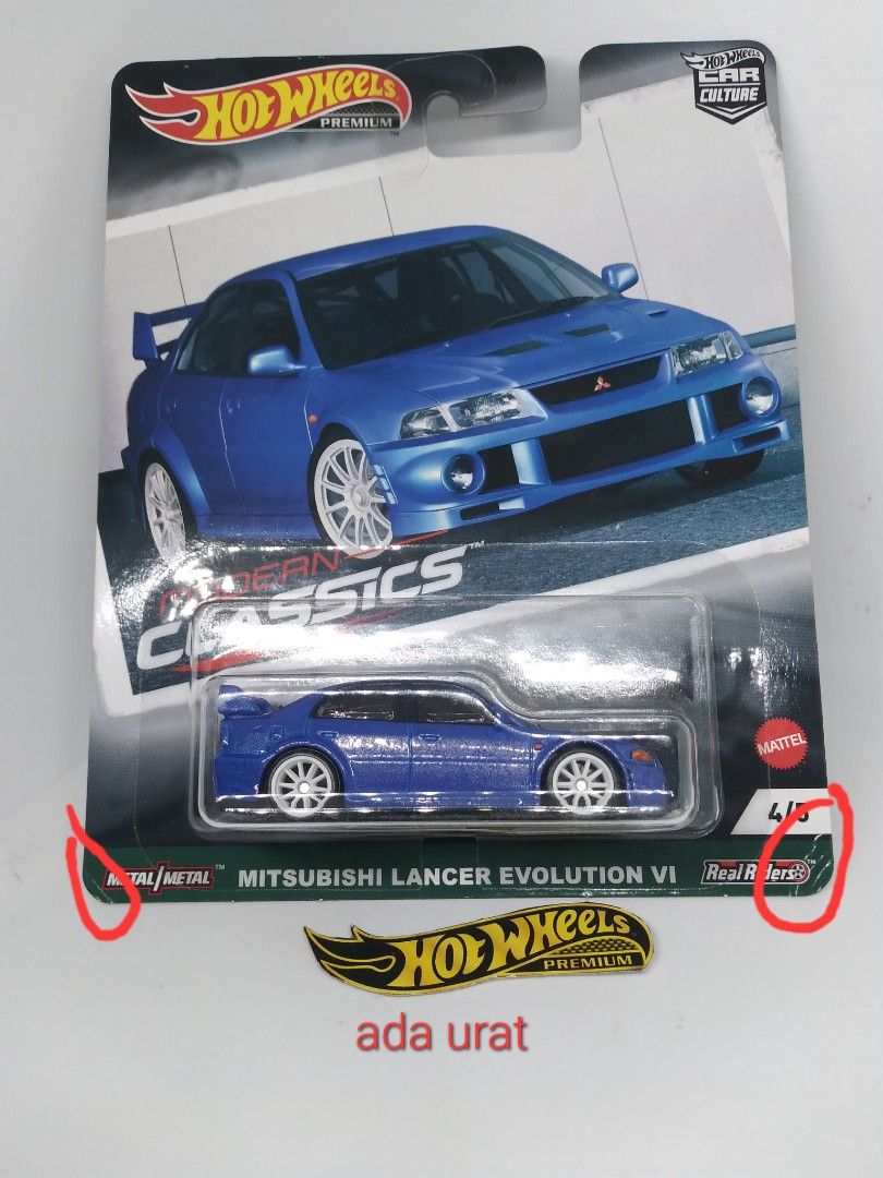 HOTWHEELS, HOT WHEELS PREMIUM - MITSUBISHI LANCER EVOLUTION VI - merah ...