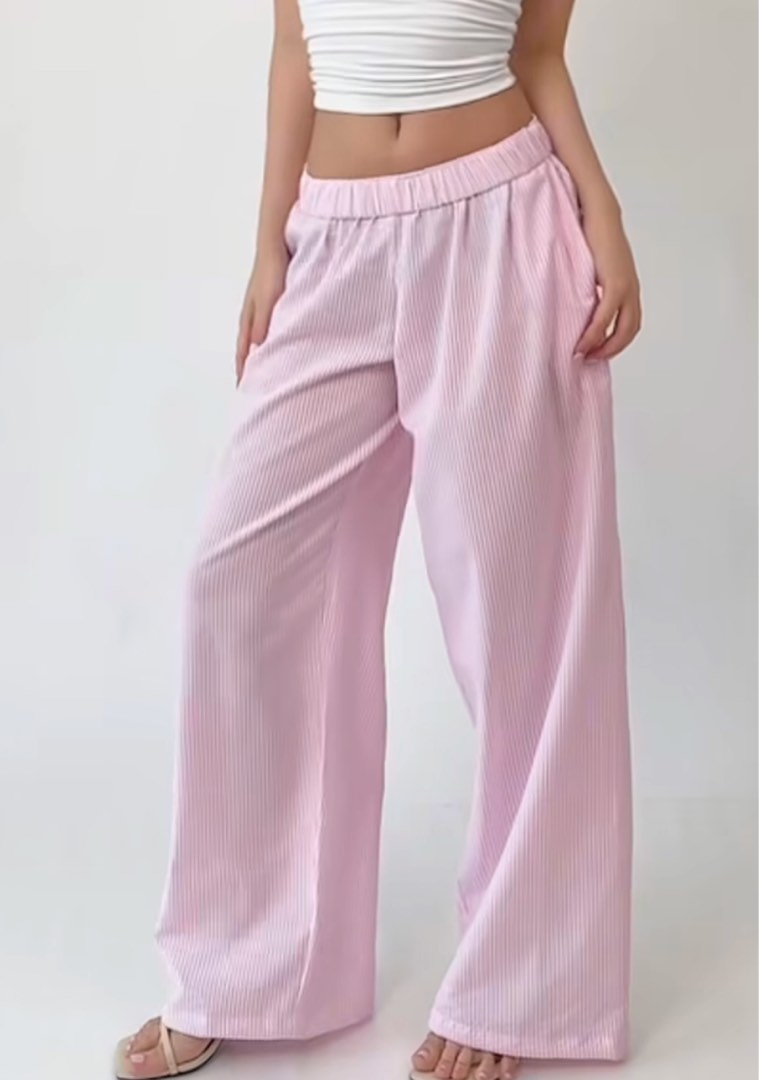 Isa the Label PINK Stripe Presko Pants, Women's Fashion, Bottoms, Other ...