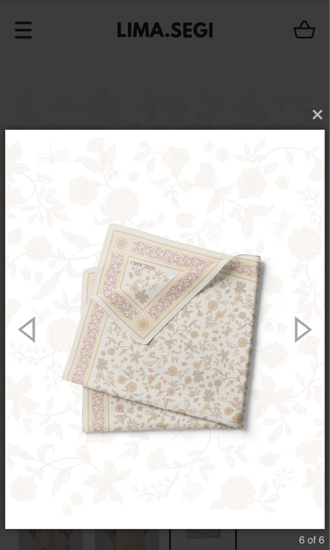 lima.segi shawl linen/offwhite- bunga, Women's Fashion, Muslimah ...