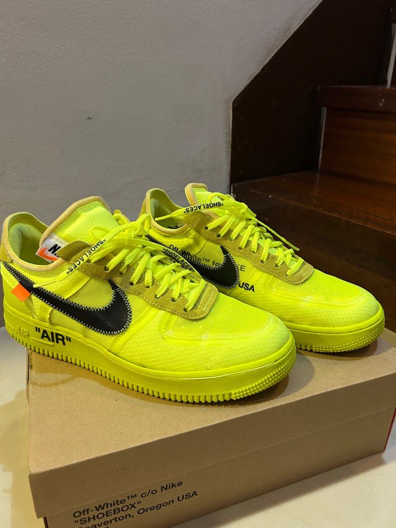 Nike Air Force 1 Volt Green, Men's Fashion, Footwear, Sneakers on Carousell