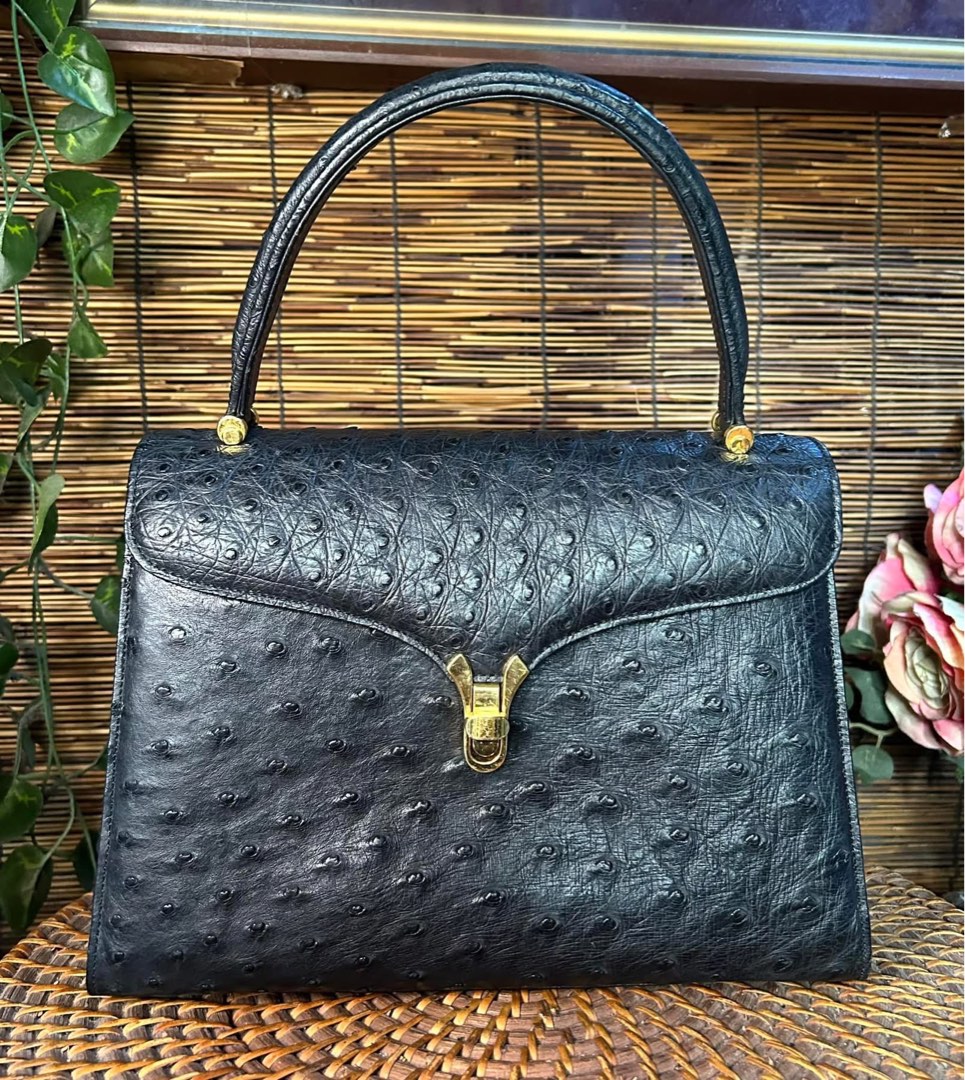 OSTRICH Genuine Leather Bag. JAPAN HIGH END OSTRICH LEATHER. Kelly Bag ...