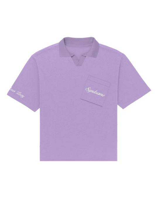Pastel Purple Violet Polo Shirt Asymmetrical Pocket Syndrome, Men's ...