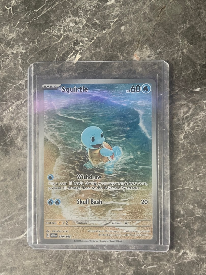 Pokemon 151 Squirtle 170/165 Scarlet & Violet 151 Illustration Rare Full Art Holo Pokemon ...