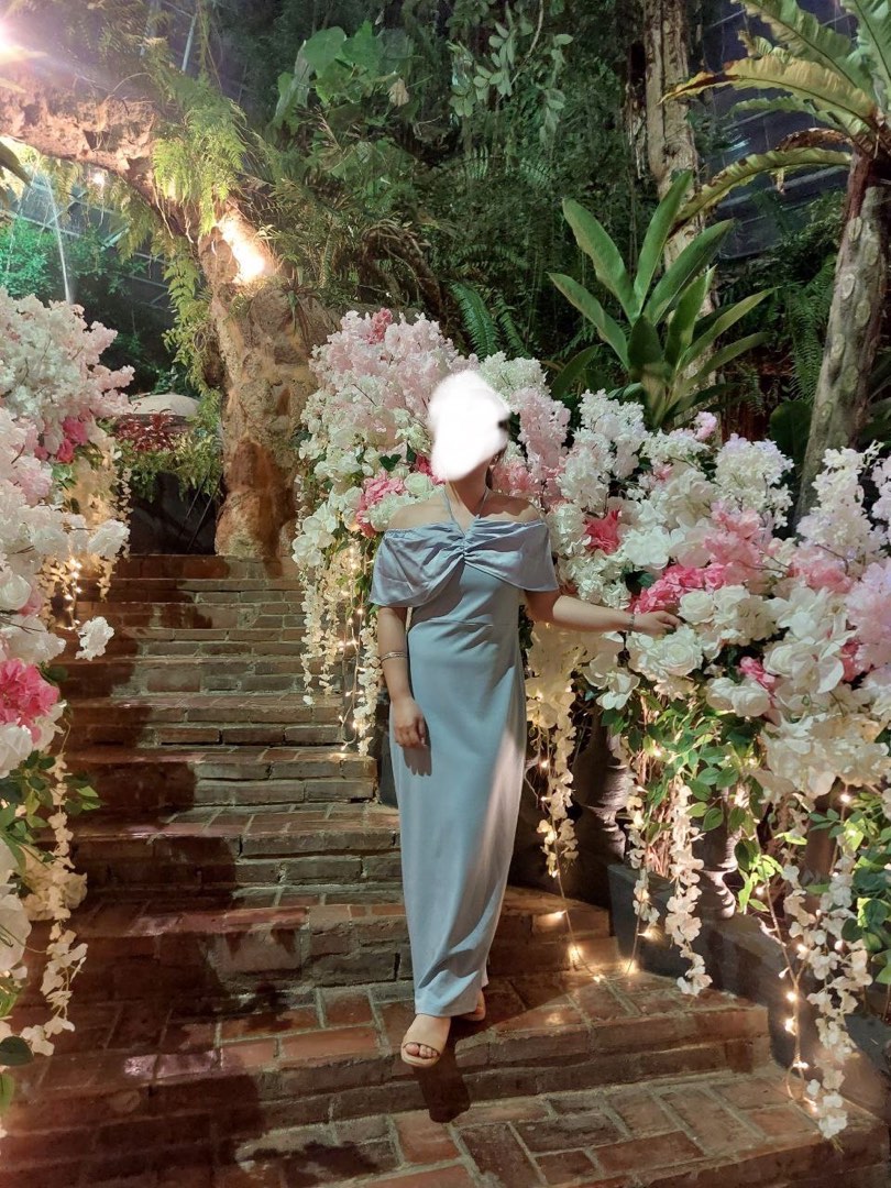 Powder Blue Long Formal Dress, Women's Fashion, Dresses & Sets, Evening ...