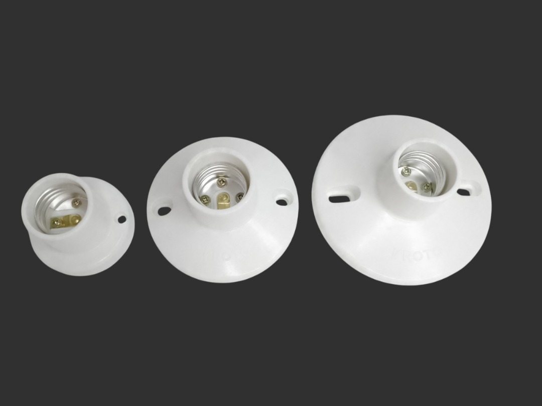 RECEPTACLE E27 4A 250V HEAVY DUTY with SCREW WHITE (1-PC per ORDER ...