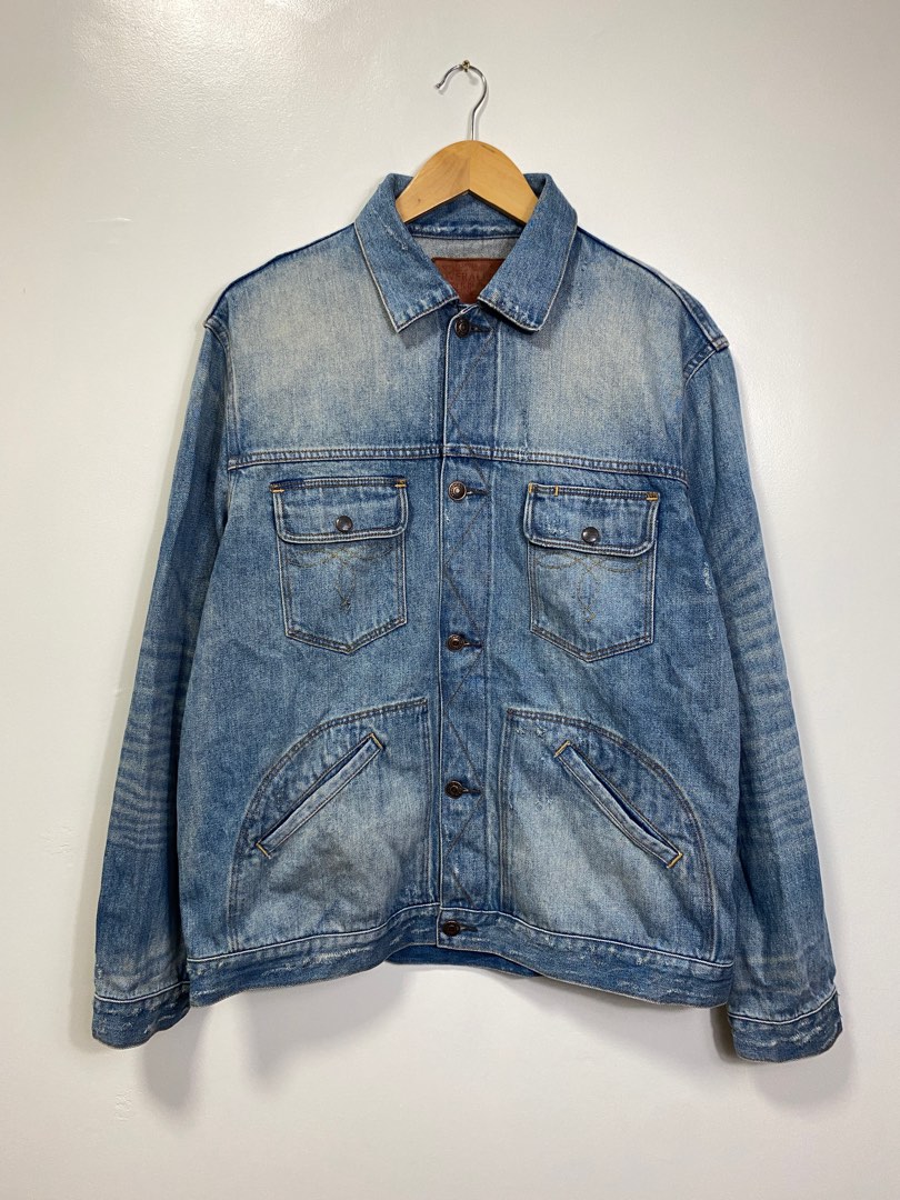 RRL - Double RL - Distressed Roper Denim Jacket (Selvedge), Men's ...