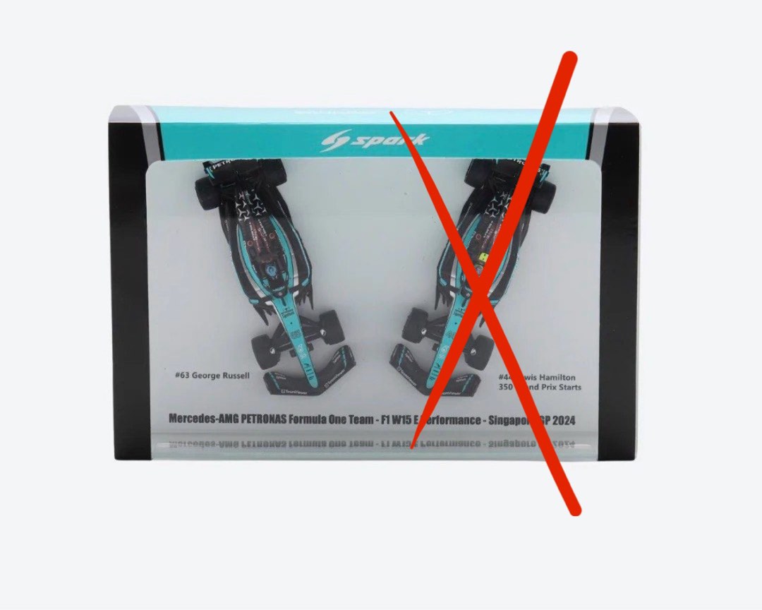 Spark Sparky 1:64 Mercedes f1 2024 w15 W15 Singapore Grand Prix special ...