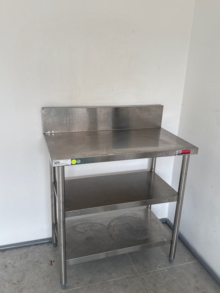 Stainless steel work table backsplash, Furniture & Home Living, Furniture, Tables & Sets on ...