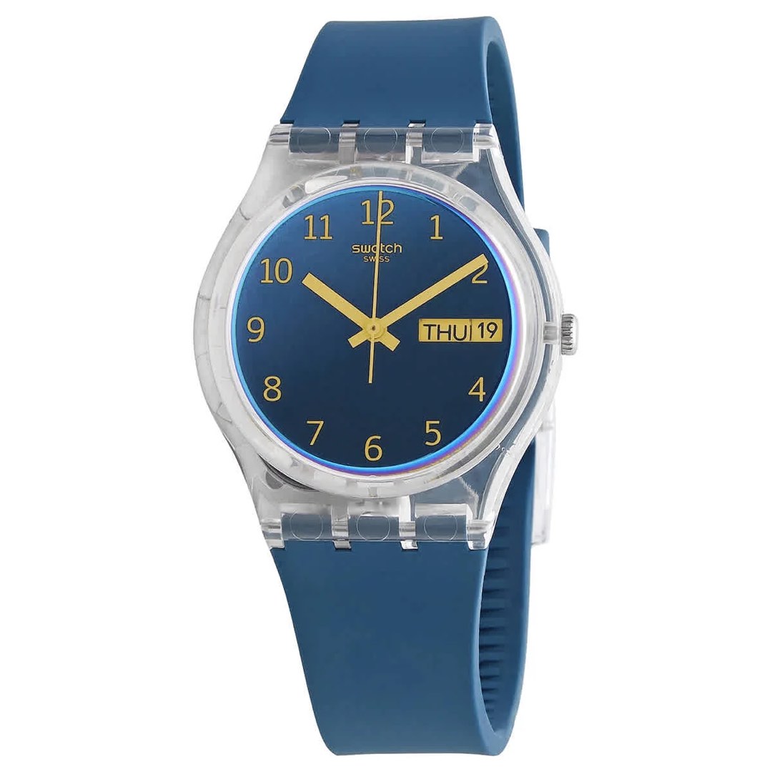 Swatch Gent BLUE AWAY SO28K700 Blue Silicone Strap Watch Brand New ...