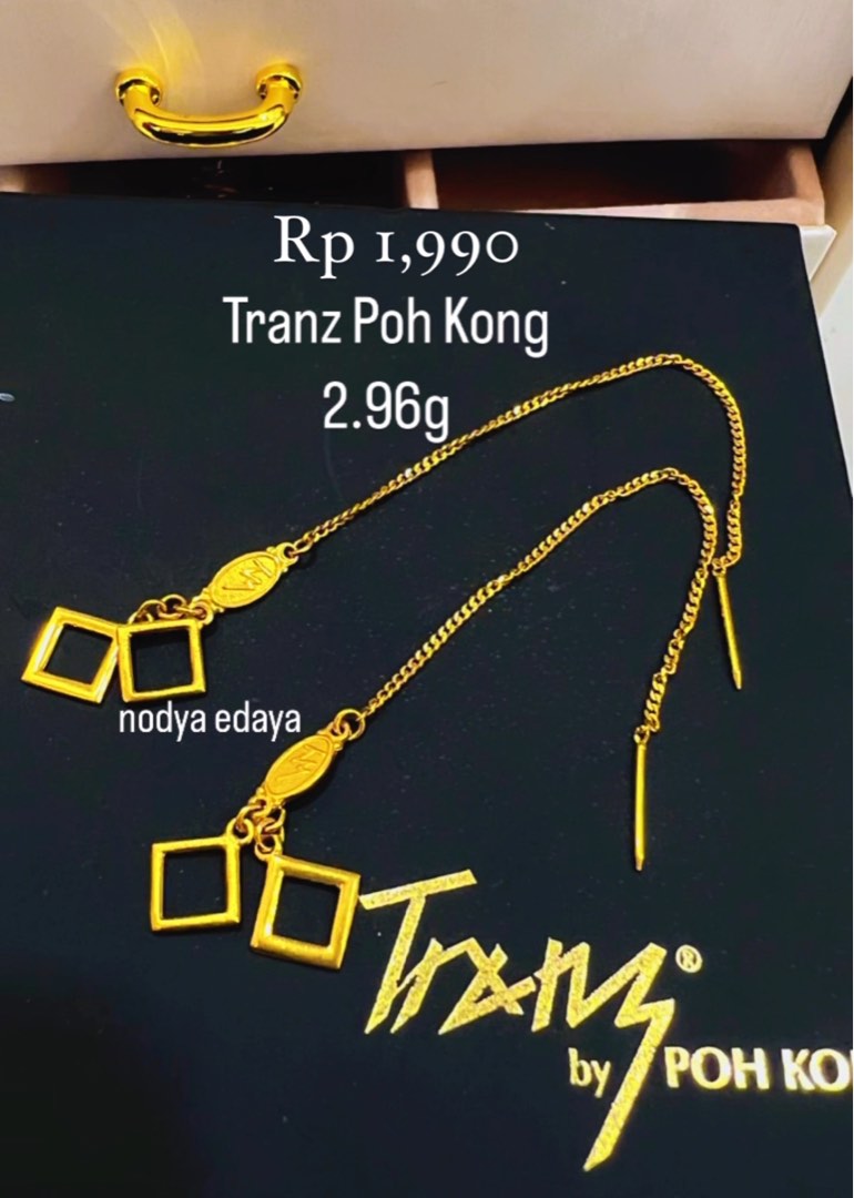 Tranz poh kong Emas916 subang earring, Women's Fashion, Jewelry & Organisers, Earrings on Carousell