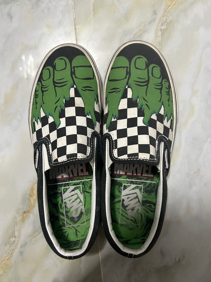 Vans x Marvel (Limited Edition) Slip-on Hulk Checkerboard, Women's ...