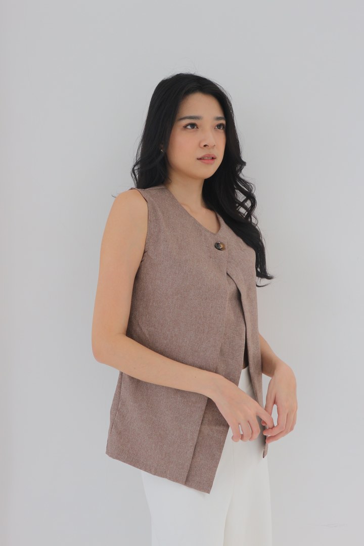 Vest Brown | Vest Wanita | Vest Kerja, Fesyen Wanita, Pakaian Wanita ...