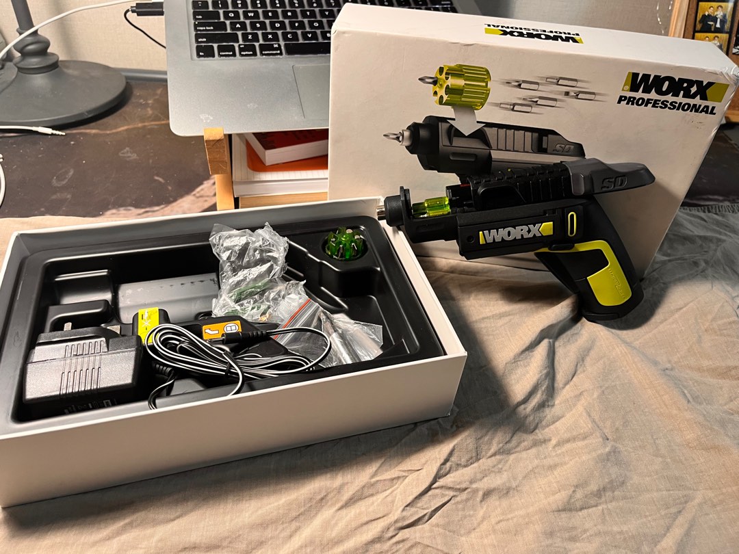 WORX (WU254) 4V Max L-ion Cordless Multi-Bits Slide Driver Drill Set ...