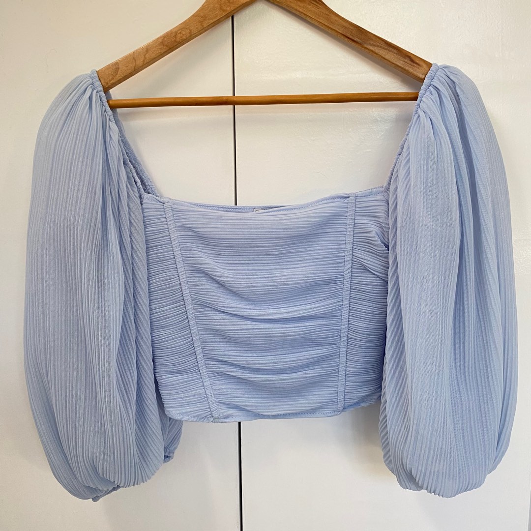 Zara Square Neck Puff Sleeve Top, Women's Fashion, Tops, Blouses on ...