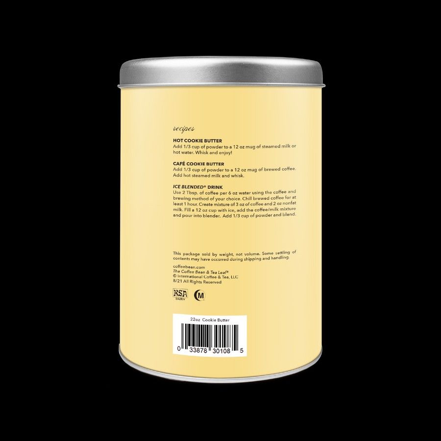 CBTL Cookie Butter 22oz 624gm The Coffee Bean and Tea Leaf Flavour ...