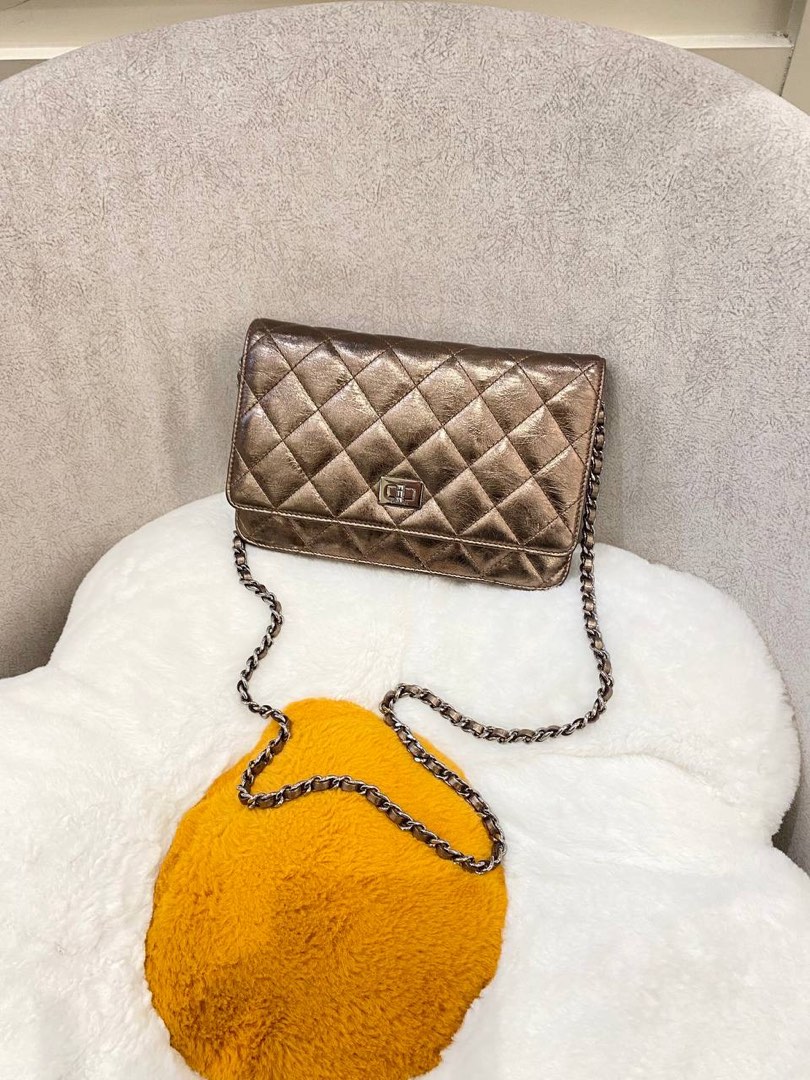 CHANEL METALLIC REISSUE WALLET ON CHAIN BRONZE, Luxury, Bags & Wallets ...