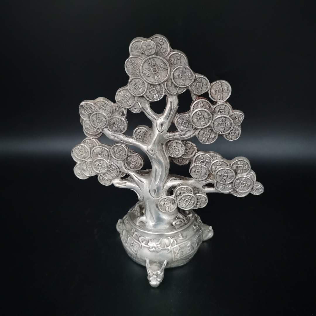 Chinese Traditional Bronze Crafts White Copper Money Tree中国传统铜器工艺品白铜摇钱树 ...
