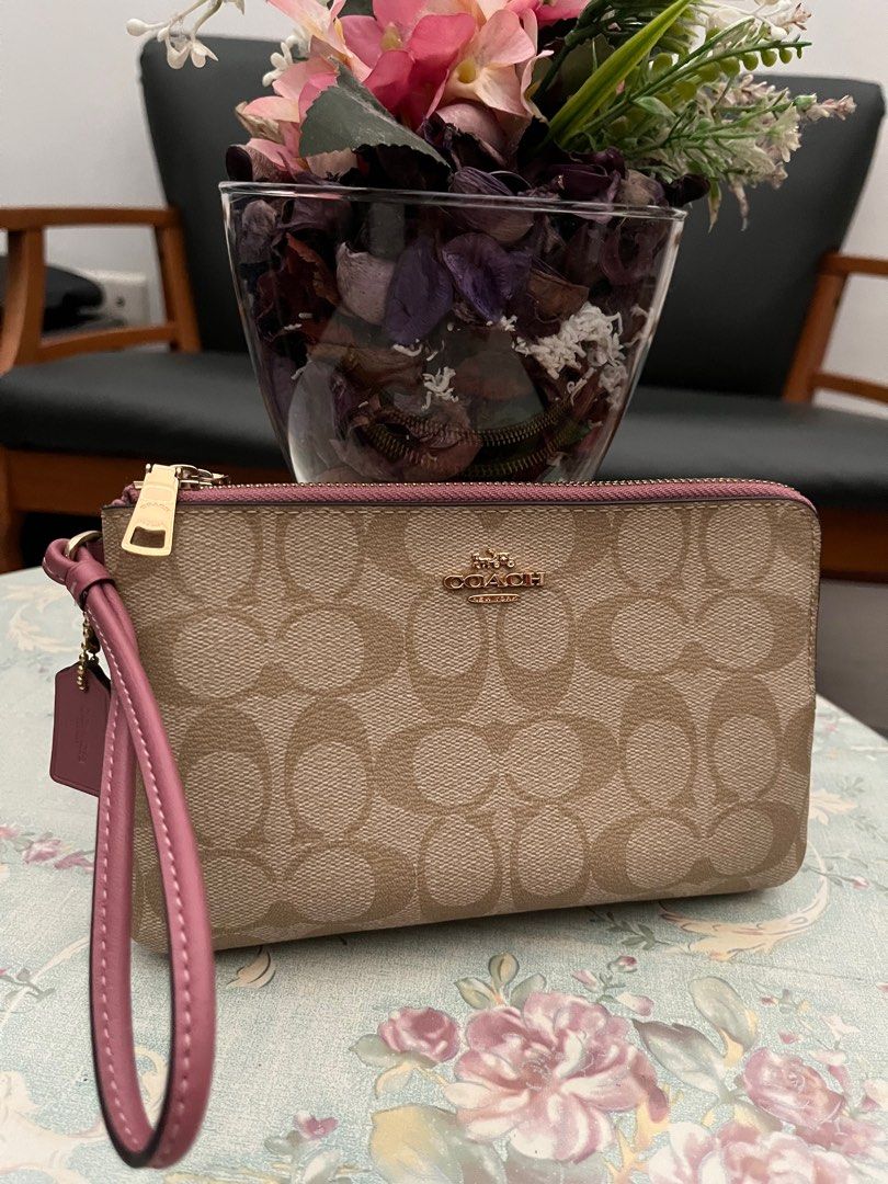 Coach wrislet double zipper, Luxury, Bags & Wallets on Carousell