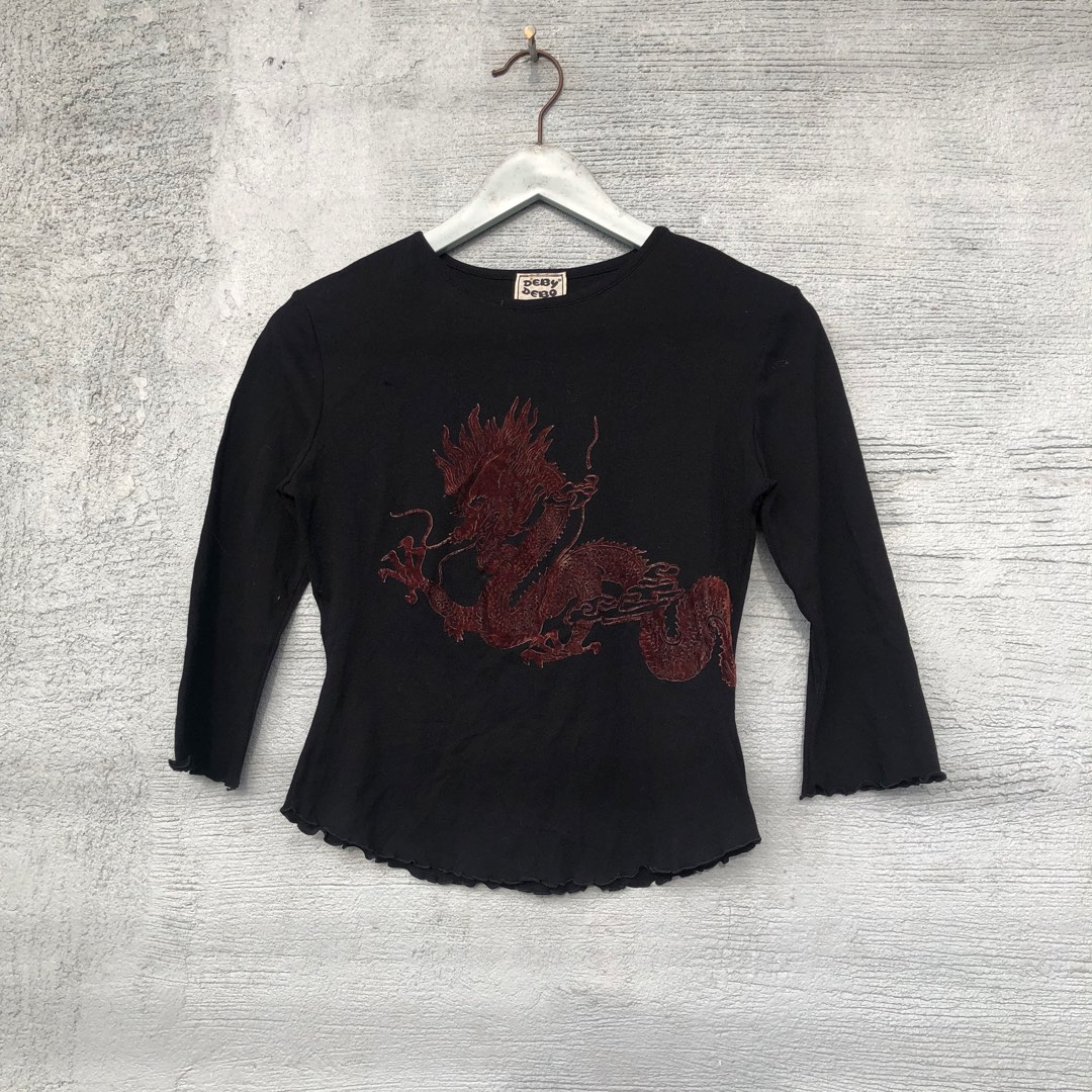 Deby Debo Dragon Graphic Top, Women's Fashion, Tops, Longsleeves on ...
