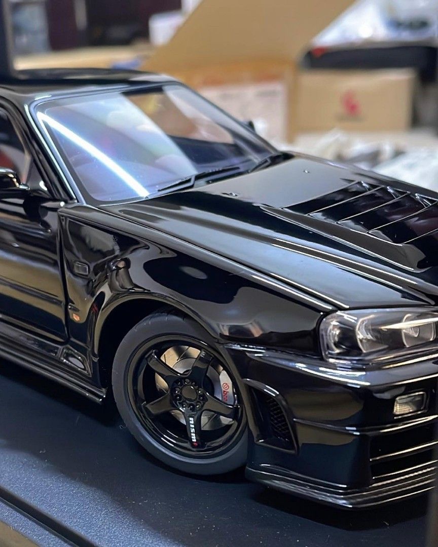 Diecast AUTOart Nissan Skyline GTR-R34 Z-Tune Nismo Black Mettalic 1:18 ...