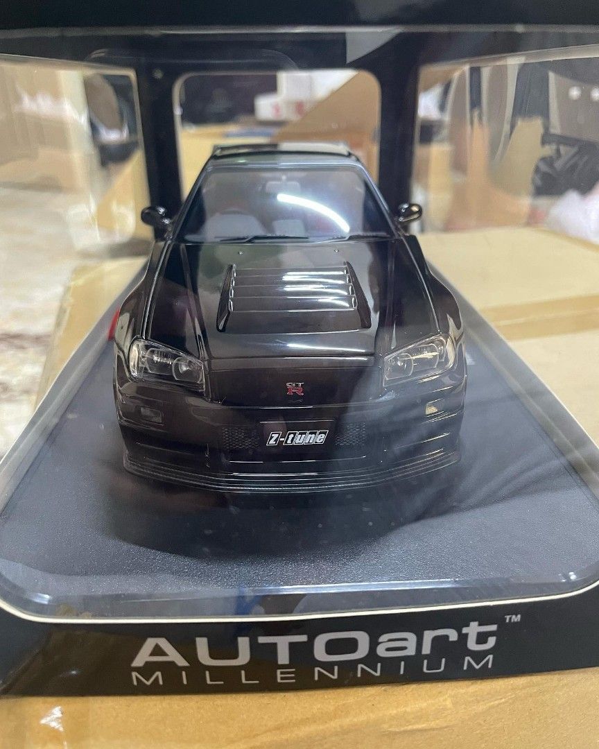 Diecast AUTOart Nissan Skyline GTR-R34 Z-Tune Nismo Black Mettalic 1:18 ...