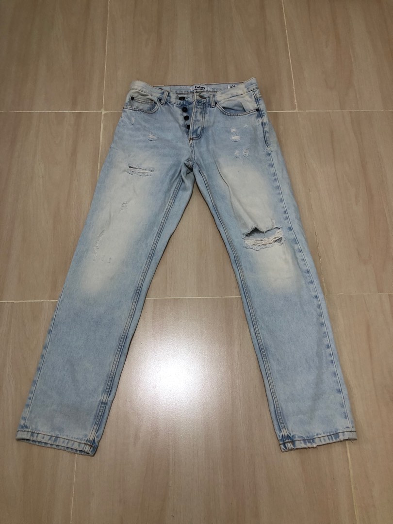 FSBN RIPPED JEANS, Men's Fashion, Bottoms, Jeans on Carousell