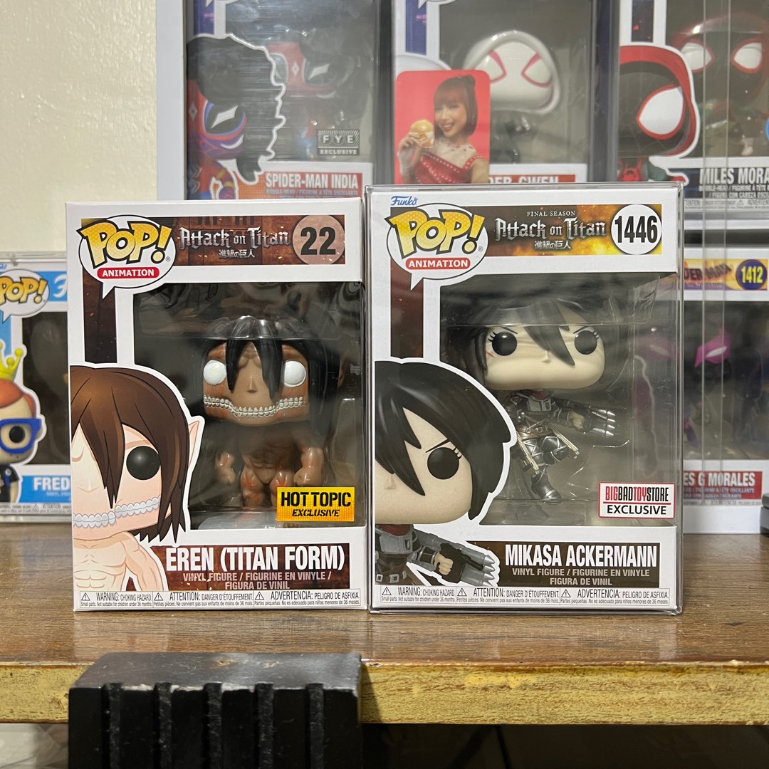 Funko Pop - Attack on Titan (AOT): Eren Titan Form & Mikasa Ackermann ...