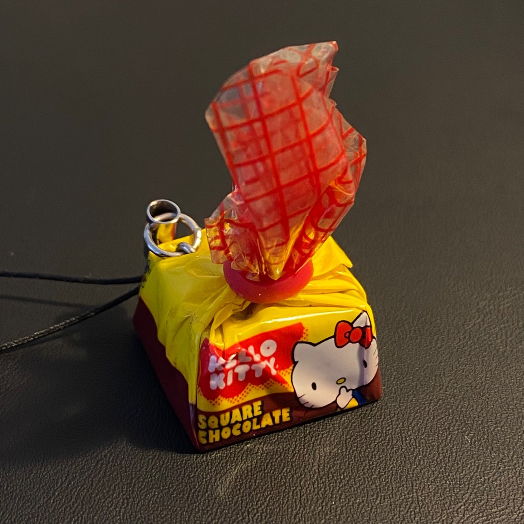 hello kitty square chocolate gotochi keychain strap charm ( anik anik ...