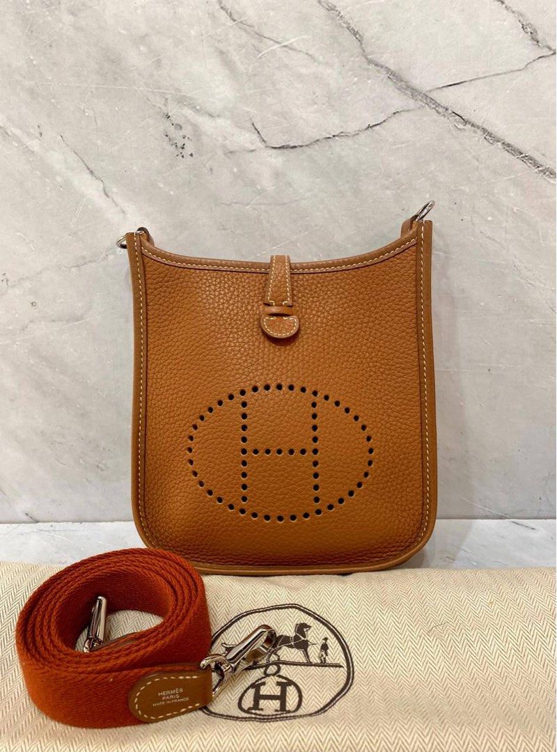 hermes mini evelyn gold, Barang Mewah, Tas & Dompet di Carousell