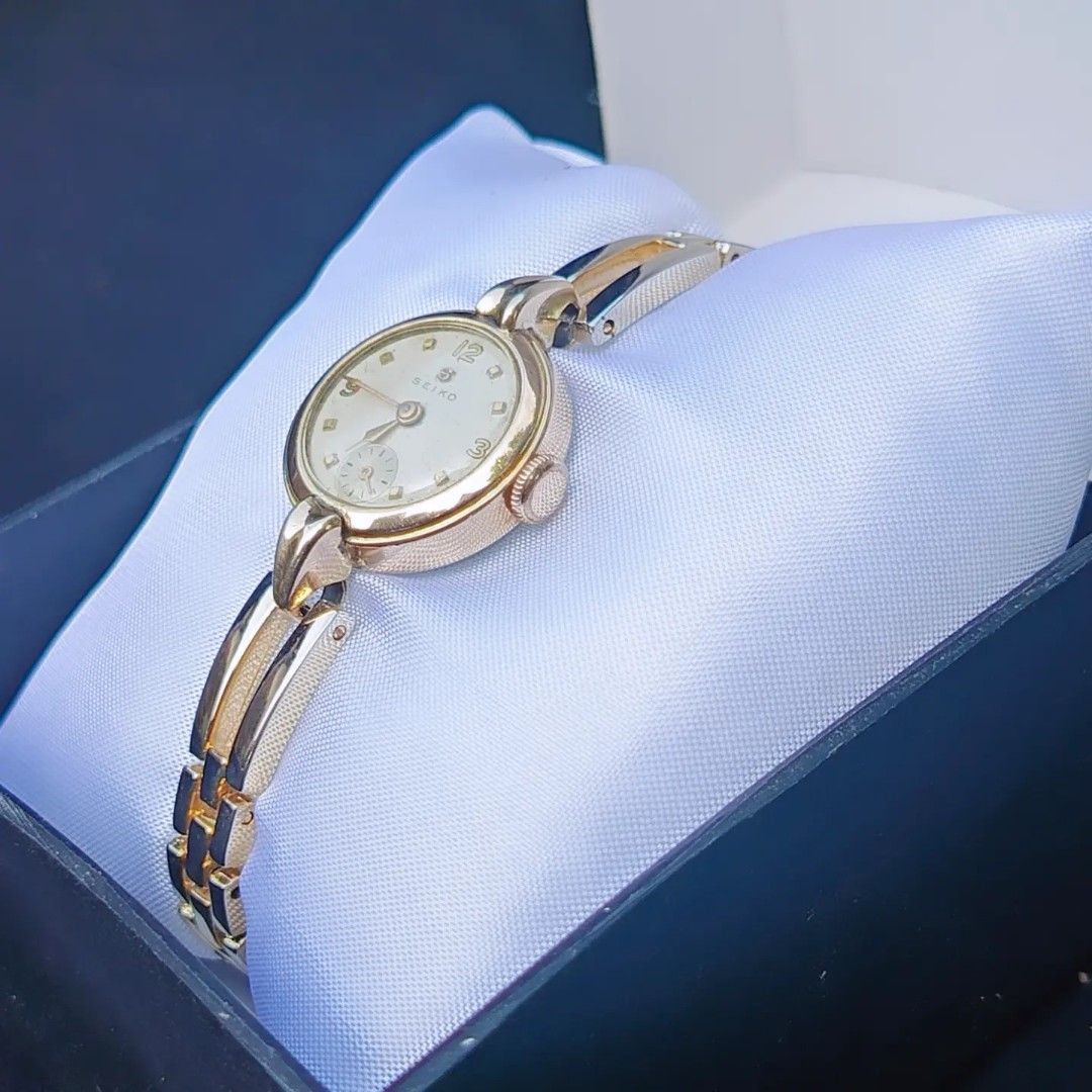 JA0651 Jam tangan wanita SEIKO 14k Gold filled Vintage manualwind with subsecond, Fesyen Wanita ...