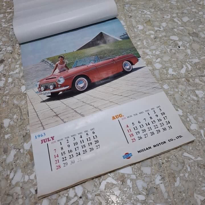 Kalender antik tahun 63 original Nissan printed made in japan, halaman ...