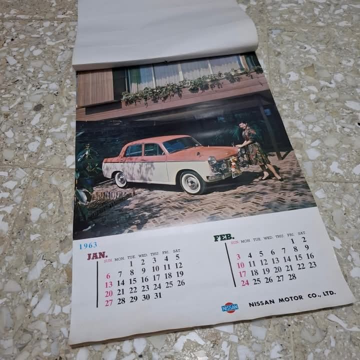 Kalender antik tahun 63 original Nissan printed made in japan, halaman ...