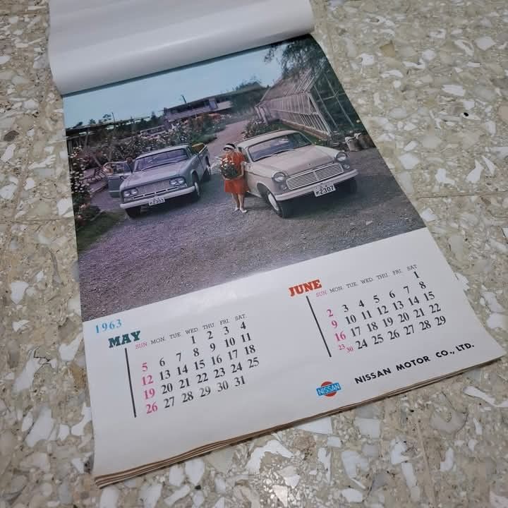 Kalender antik tahun 63 original Nissan printed made in japan, halaman ...