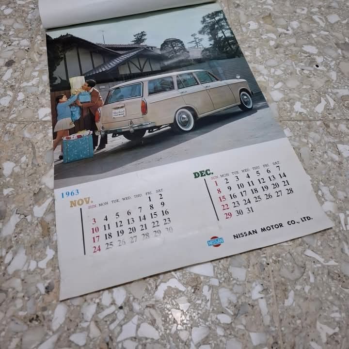 Kalender antik tahun 63 original Nissan printed made in japan, halaman ...