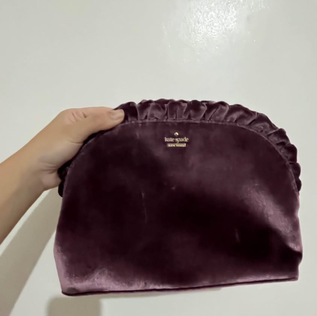 Kate Space Velvet Purple Pouch, Women's Fashion, Bags & Wallets, Purses ...